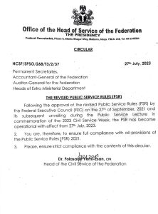 The Revised Public Service Ruled (PSR) 2021 – The OAGF Website